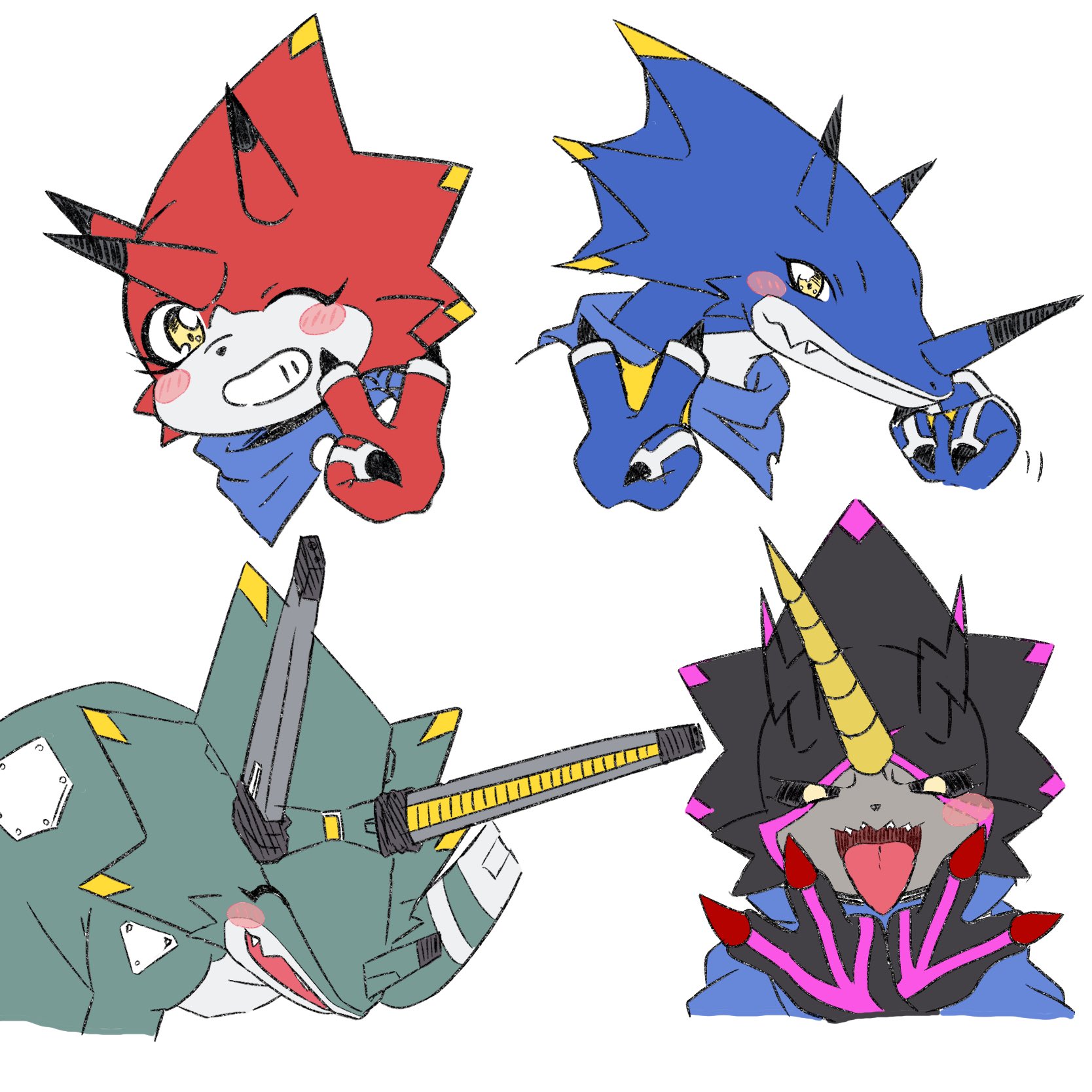 The Big ImageBoard (TBIB) - 1:1 anthro bandai namco betelgammamon black body black sclera blue ...