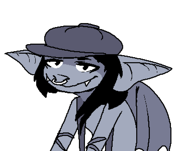 The Big ImageBoard (TBIB) - ambiguous gender anthro big ears black and white black hair clothing ...