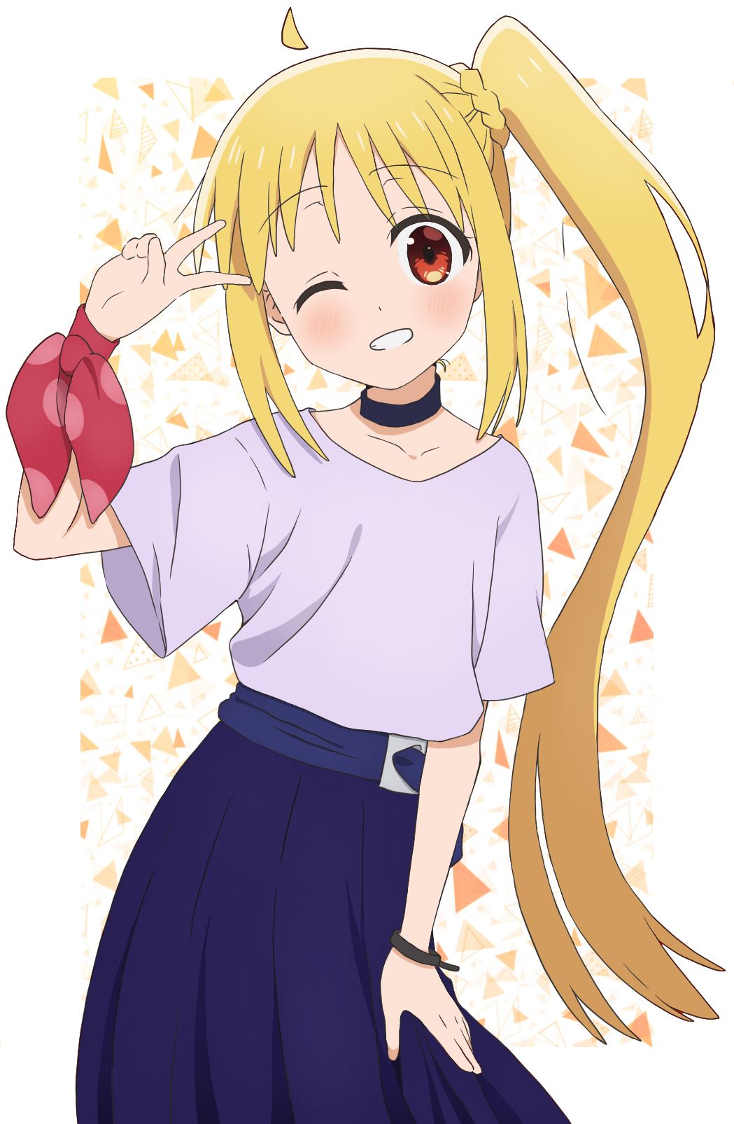 The Big ImageBoard (TBIB) - 1girl ahoge blonde hair blue skirt blush ...