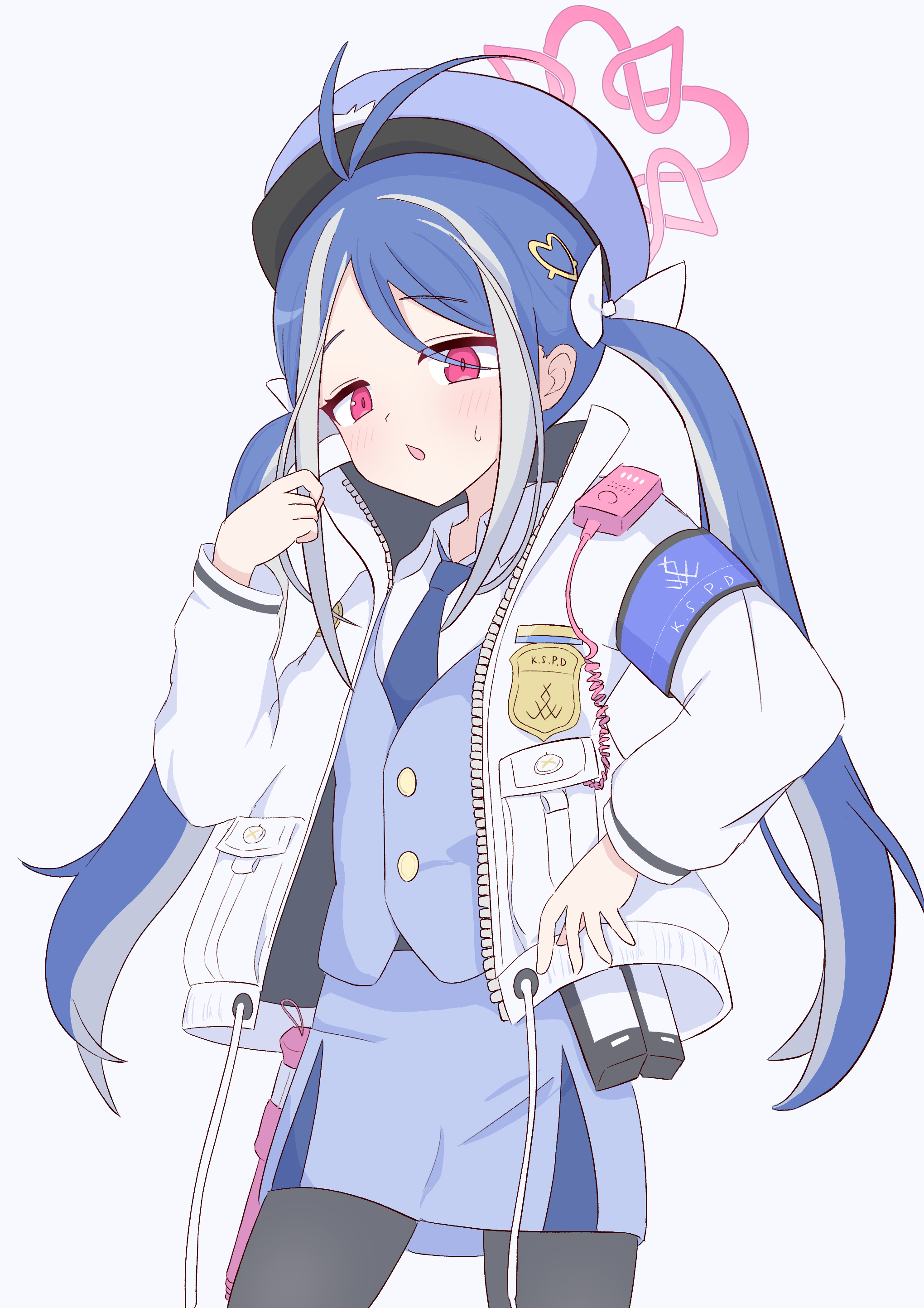 The Big ImageBoard (TBIB) - absurdres ahoge arm up armband black pantyhose blue archive blue ...