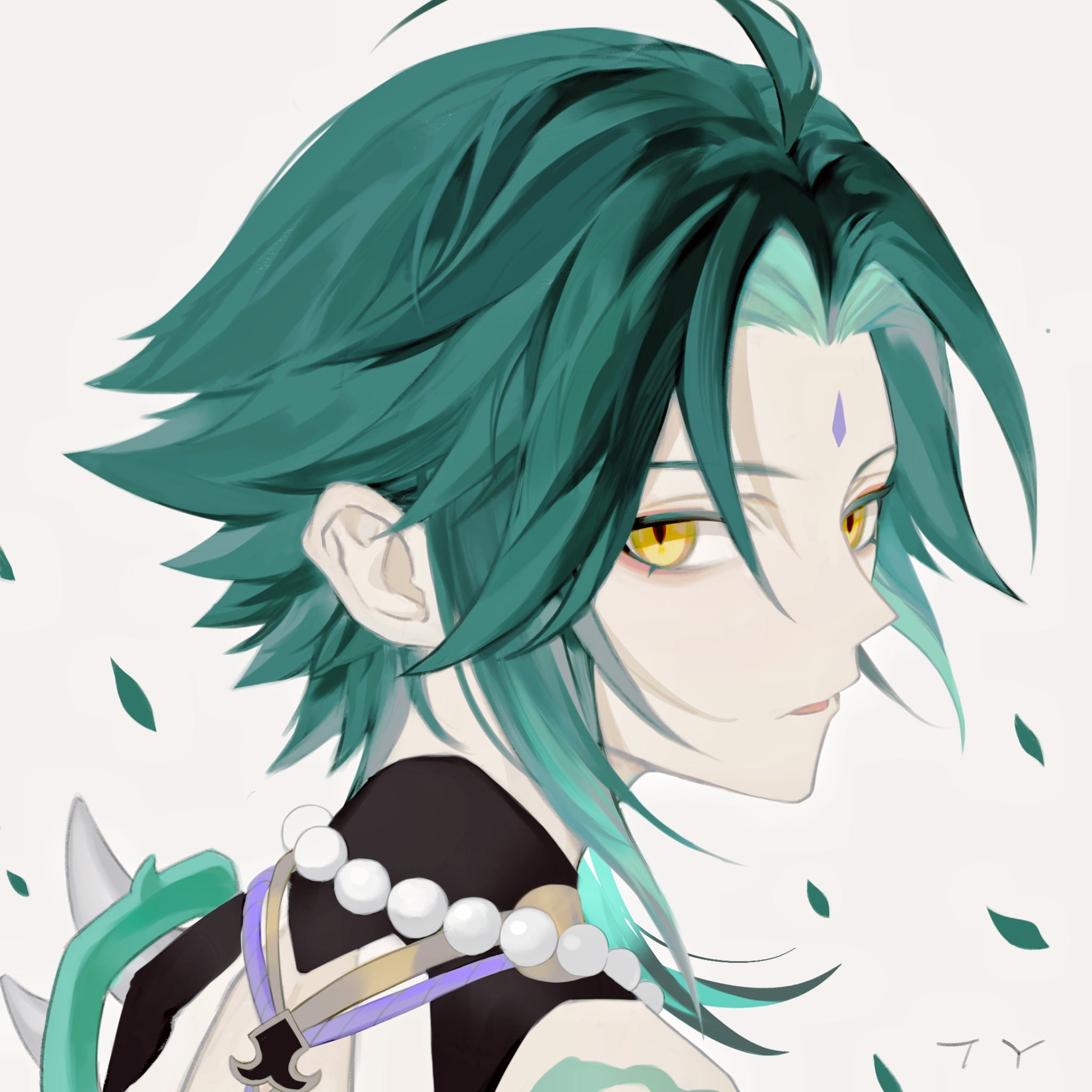 The Big ImageBoard (TBIB) - 1boy curtained hair facial mark falling leaves forehead mark from ...