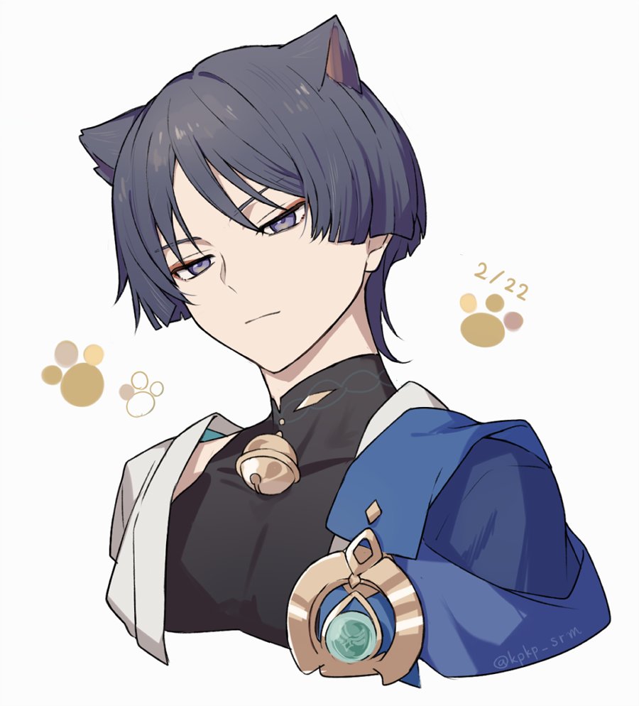 The Big ImageBoard (TBIB) - 1boy anemo symbol (genshin impact) animal ears aqua gemstone black ...