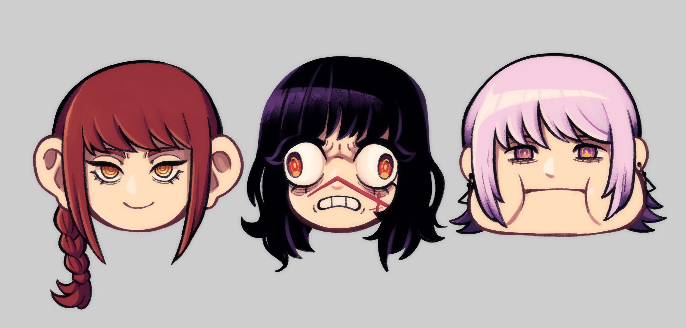 The Big ImageBoard (TBIB) - 3girls black hair braid chainsaw man closed ...