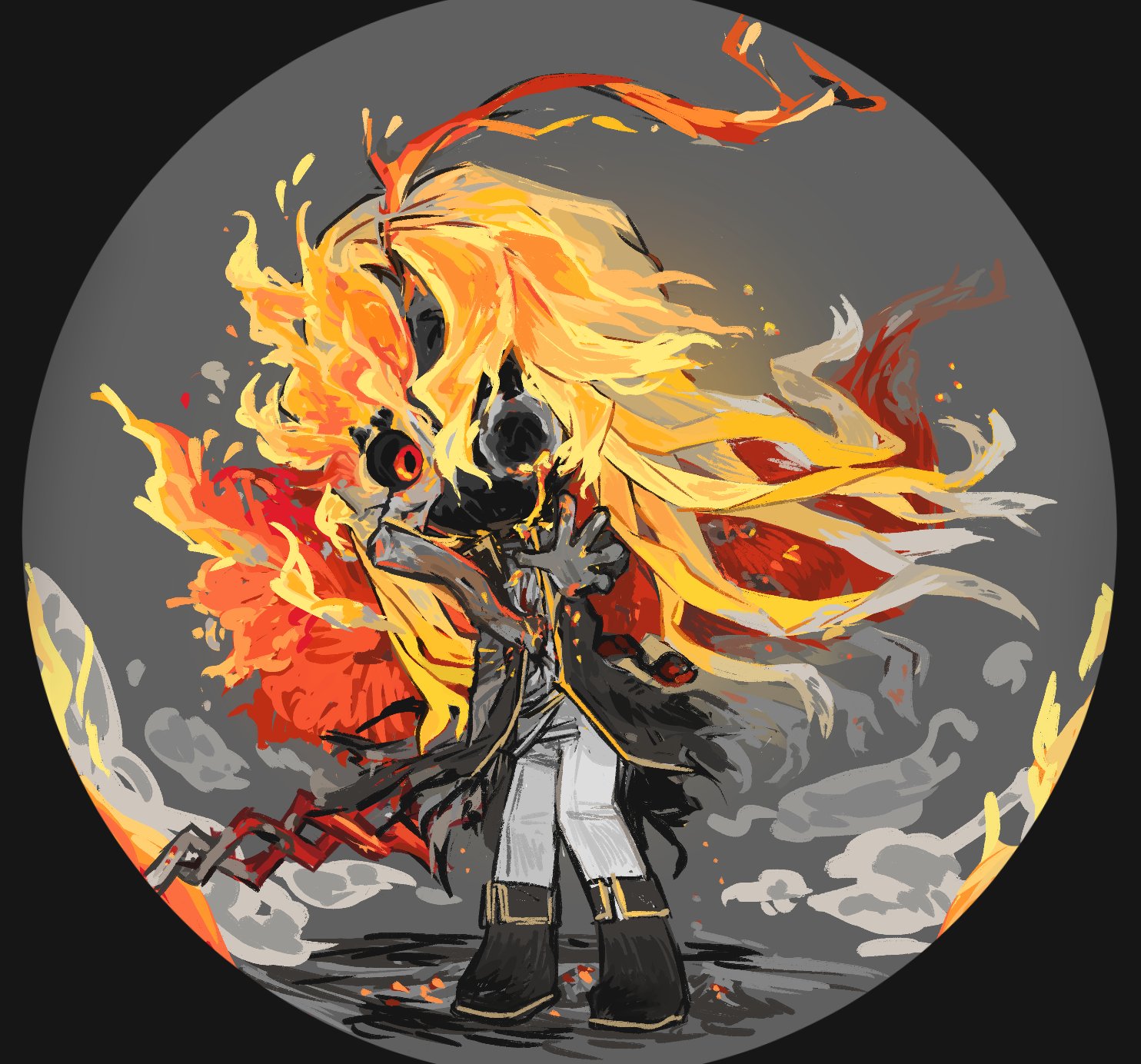 The Big ImageBoard (TBIB) - 1girl 4th match flame (e.g.o) ahoge ashes ...