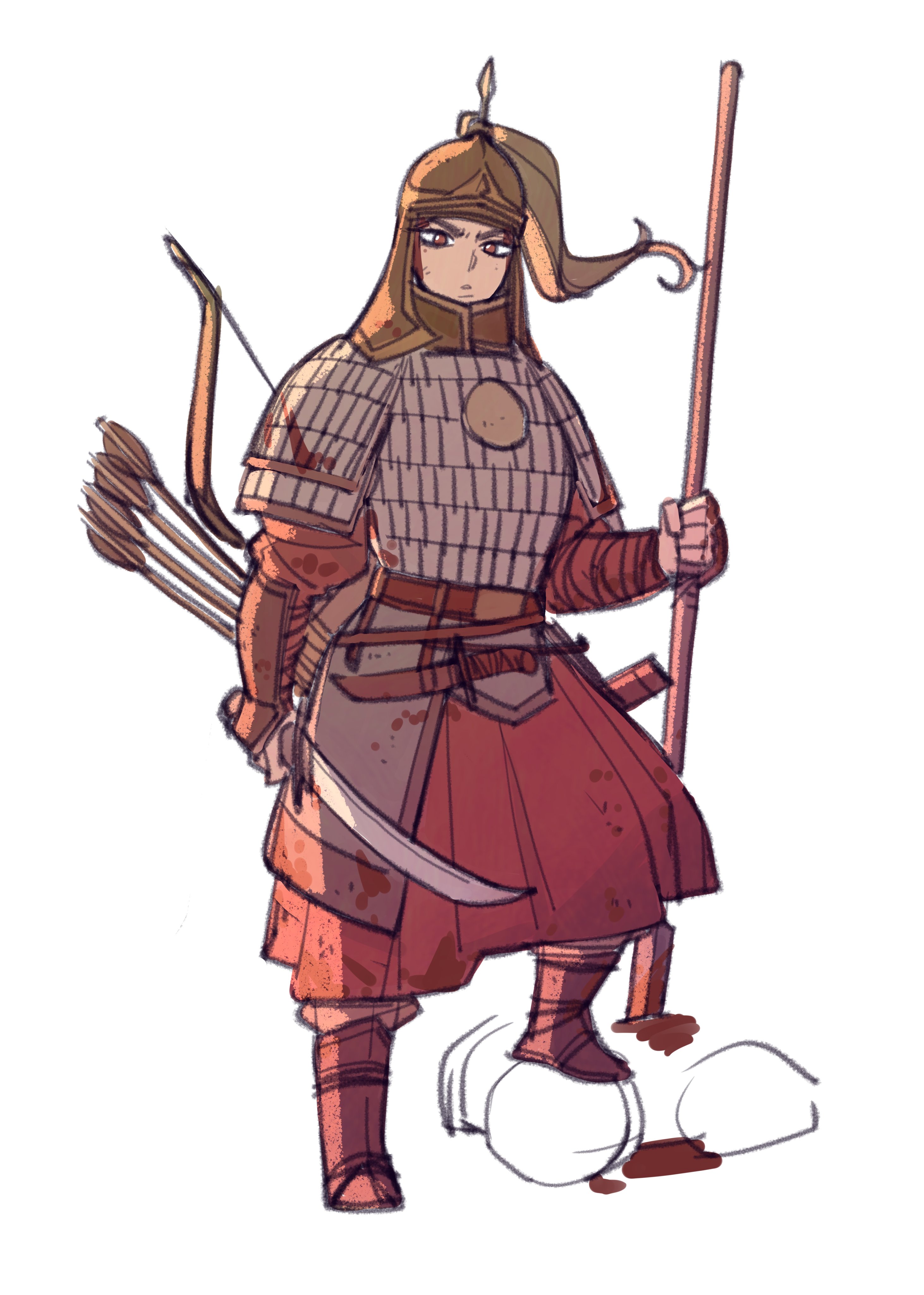The Big ImageBoard (TBIB) - 1girl 1other absurdres ancient mongolian armor armor arrow ...