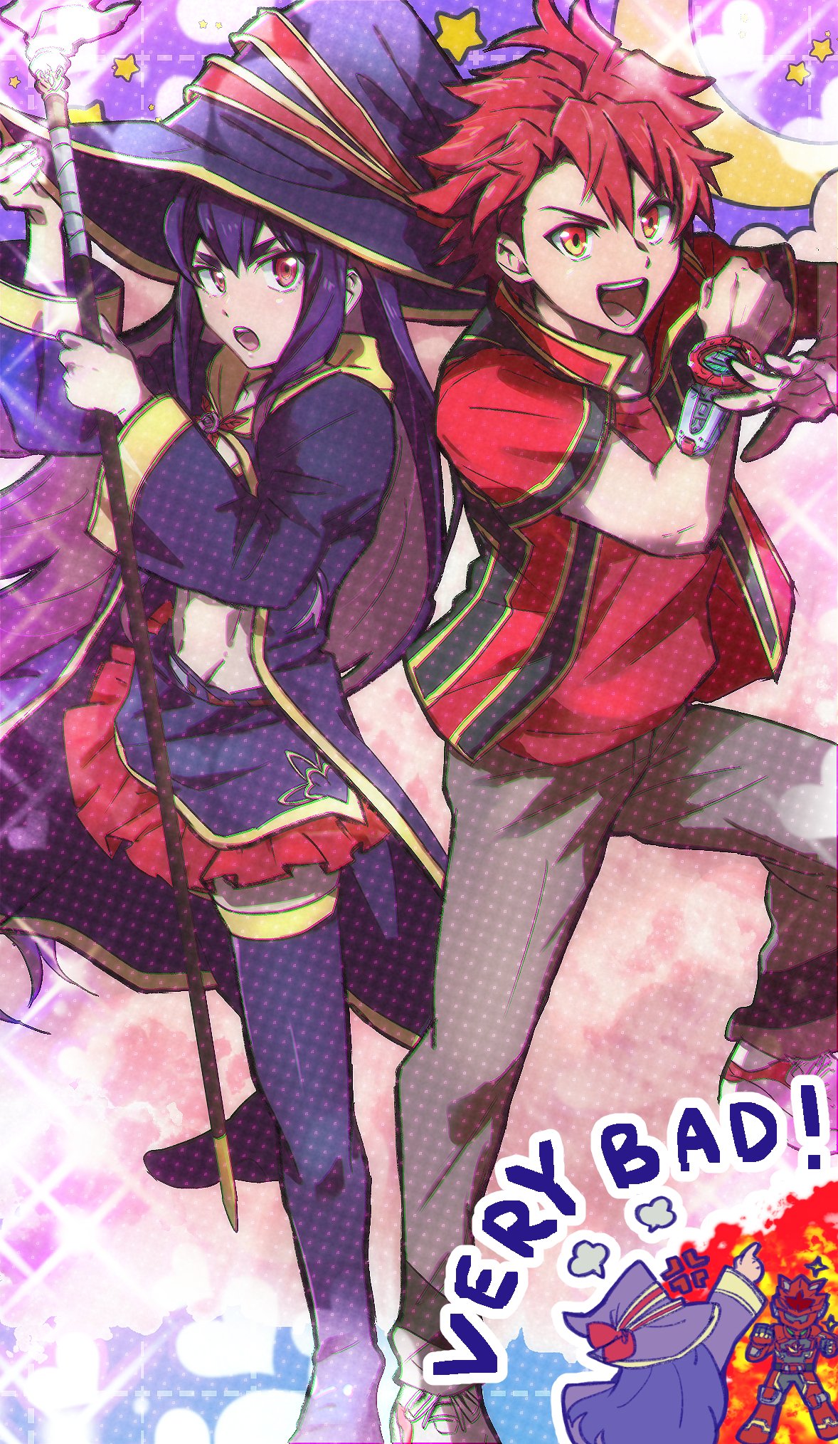 The Big ImageBoard (TBIB) - 1boy 1girl asagaki toogo black coat black hat black skirt brown ...