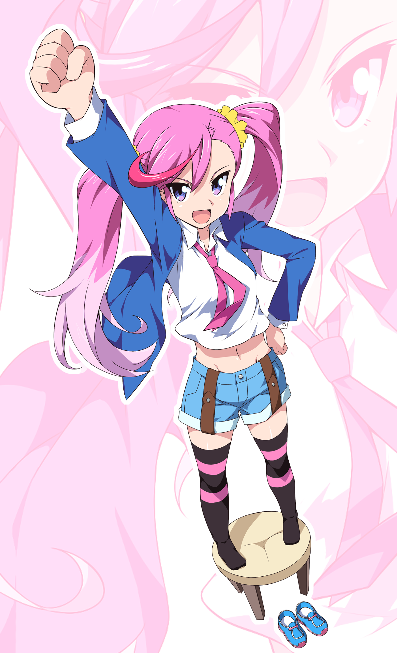 The Big ImageBoard (TBIB) - :d arm up asymmetrical bangs bangs black ...