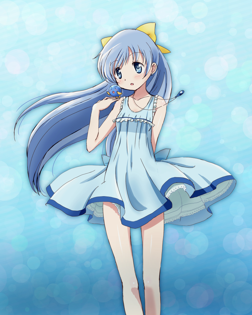 The Big ImageBoard (TBIB) - bare shoulders blue dress blue eyes blue hair blush bow dress ...