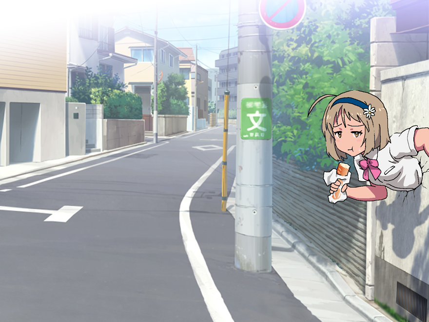 The Big ImageBoard (TBIB) - 1girl ahoge brown eyes hairband kabe ni ...