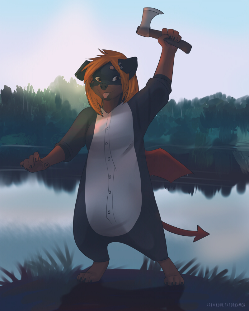 The Big ImageBoard (TBIB) - 4 toes 5 fingers anthro black nose brown eyes brown hair clothed ...