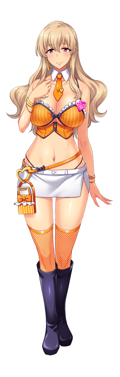 The Big ImageBoard (TBIB) - 1girl bare arms bare shoulders blonde hair boots breasts cleavage ...