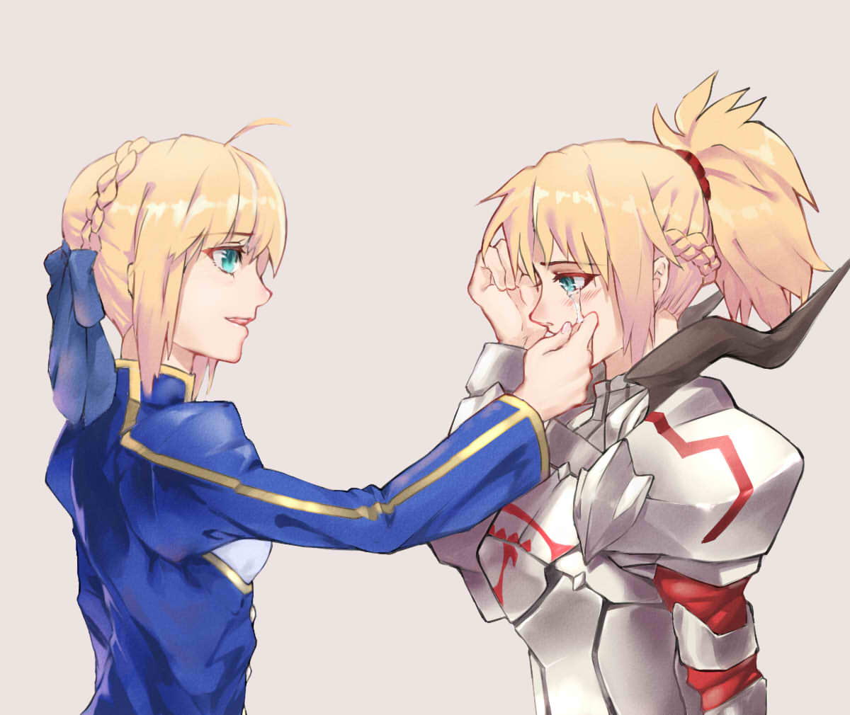 The Big ImageBoard (TBIB) - 2girls afternoir ahoge armor artoria pendragon (fate) blonde hair ...