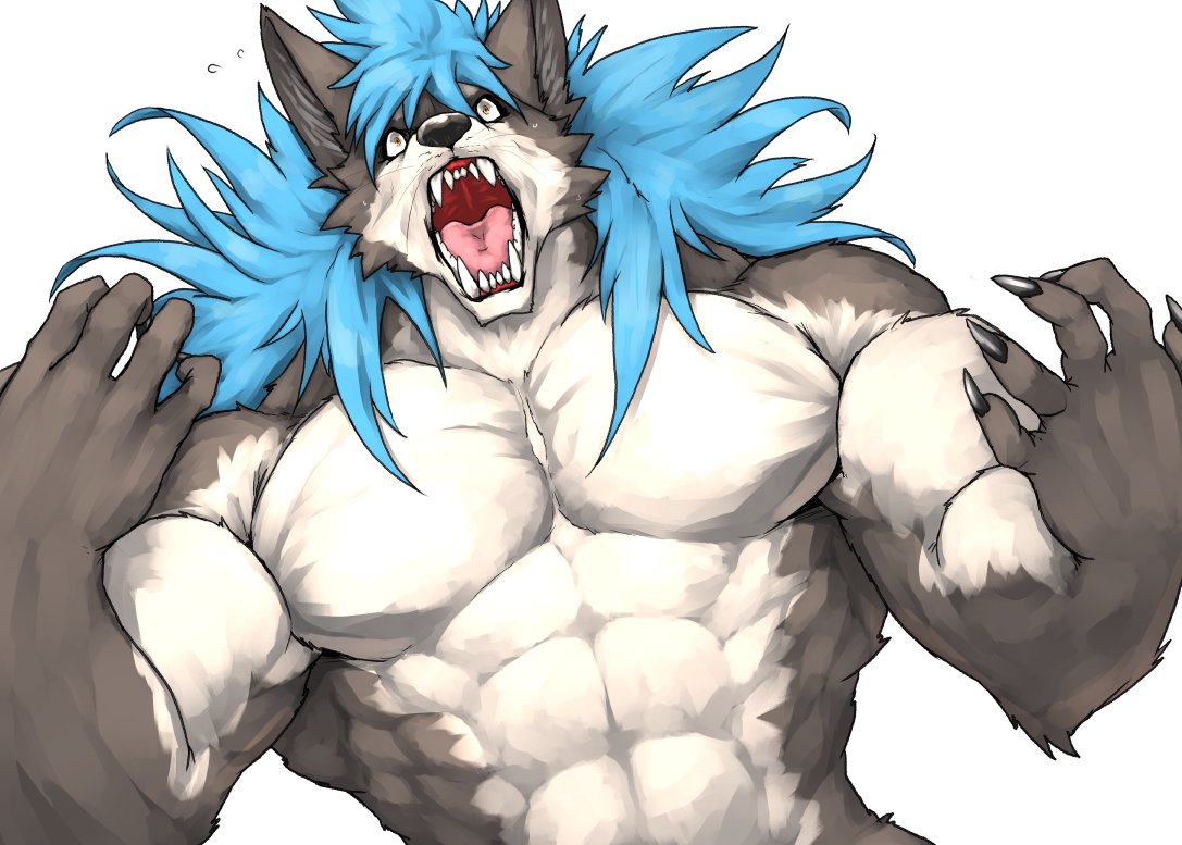 The Big ImageBoard (TBIB) - 2017 abs anthro biceps big muscles black nose blue hair canine ...
