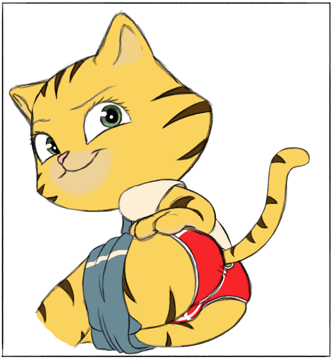 The Big ImageBoard (TBIB) - anthro border bottomwear bottomwear down butt clothed clothing ...