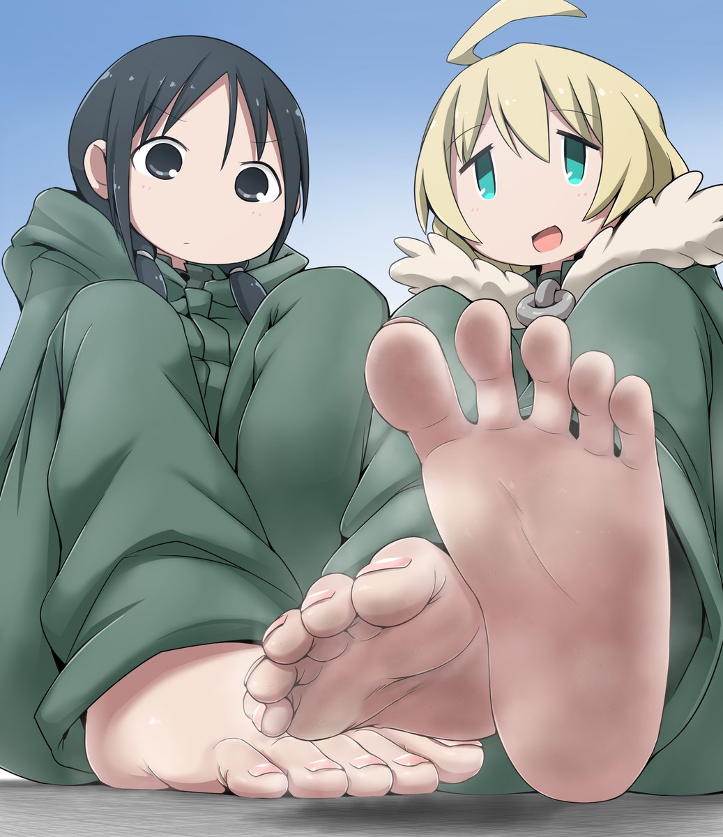 The Big ImageBoard (TBIB) - 2girls ahoge aqua eyes bangs barefoot black eyes black hair blank ...
