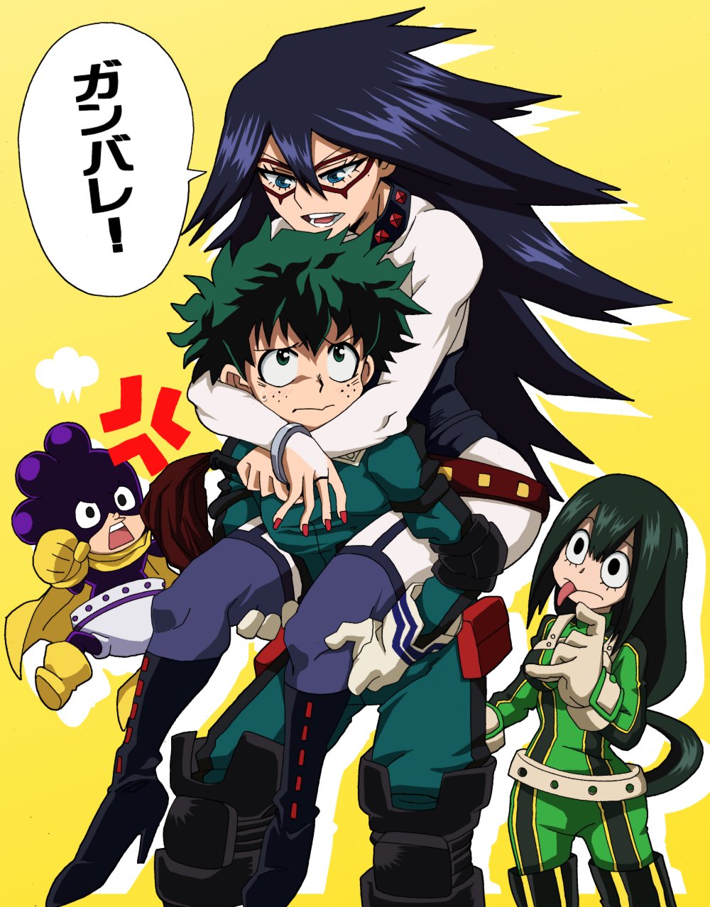 The Big ImageBoard (TBIB) - ! 2boys 2girls angry asui tsuyu black eyes ...