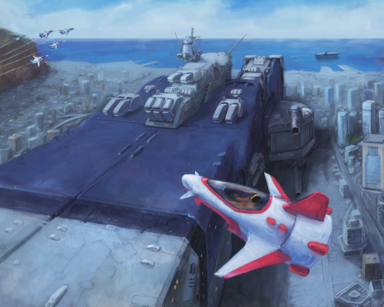 The Big ImageBoard (TBIB) - 1980s (style) 1boy aircraft airplane bad id bad pixiv id cannon ...