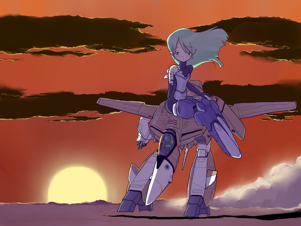 The Big ImageBoard (TBIB) - alien armor bandages blood blush carrying choujikuu yousai macross ...