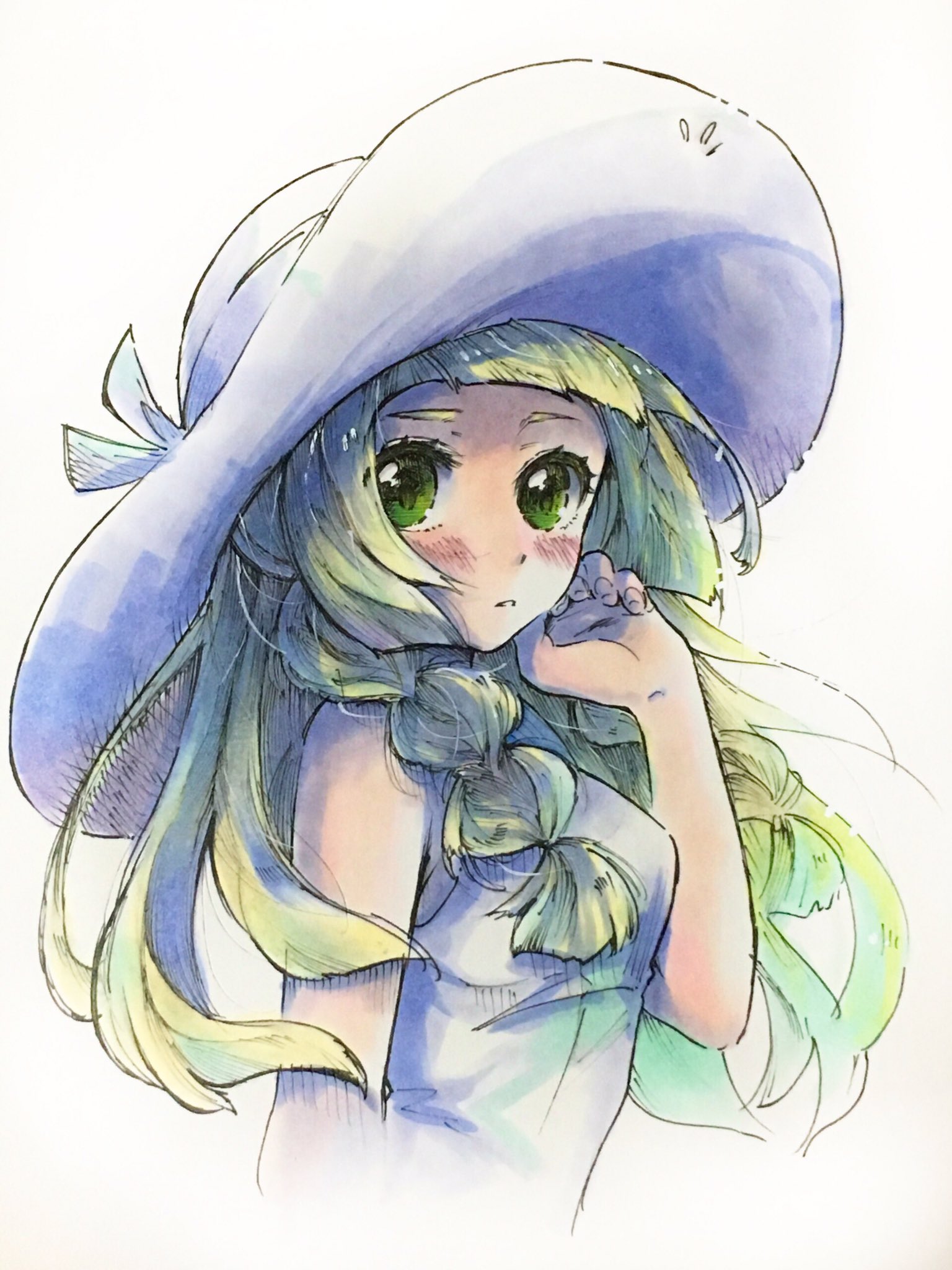 The Big ImageBoard (TBIB) - 1girl blonde hair blush braid dress green ...