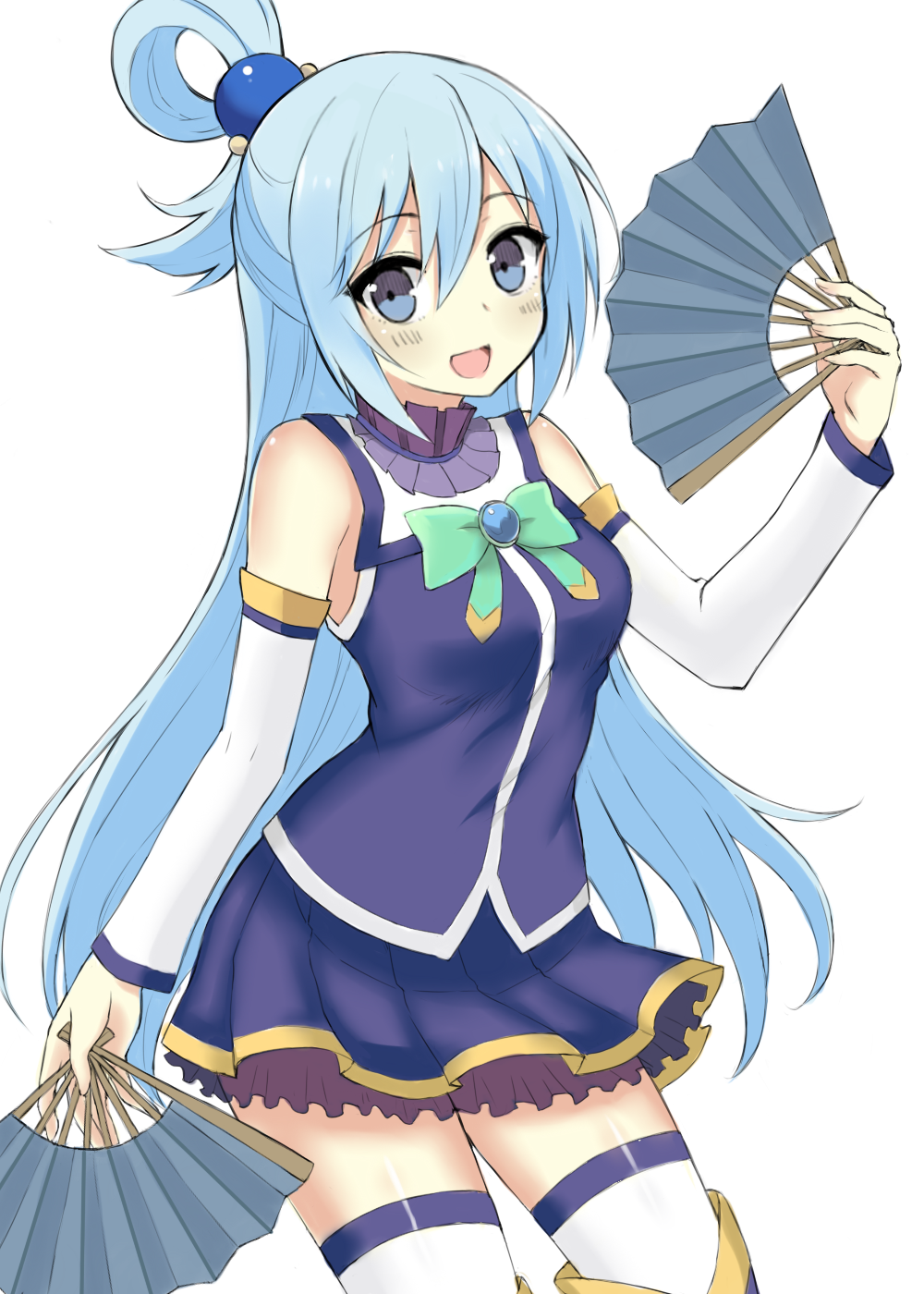The Big Imageboard Tbib 1girl Aqua Konosuba Bare Shoulders Blue
