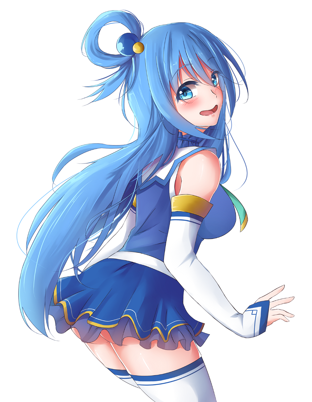 The Big ImageBoard (TBIB) - 1girl aqua (konosuba) ass bare shoulders blue eyes blue footwear ...