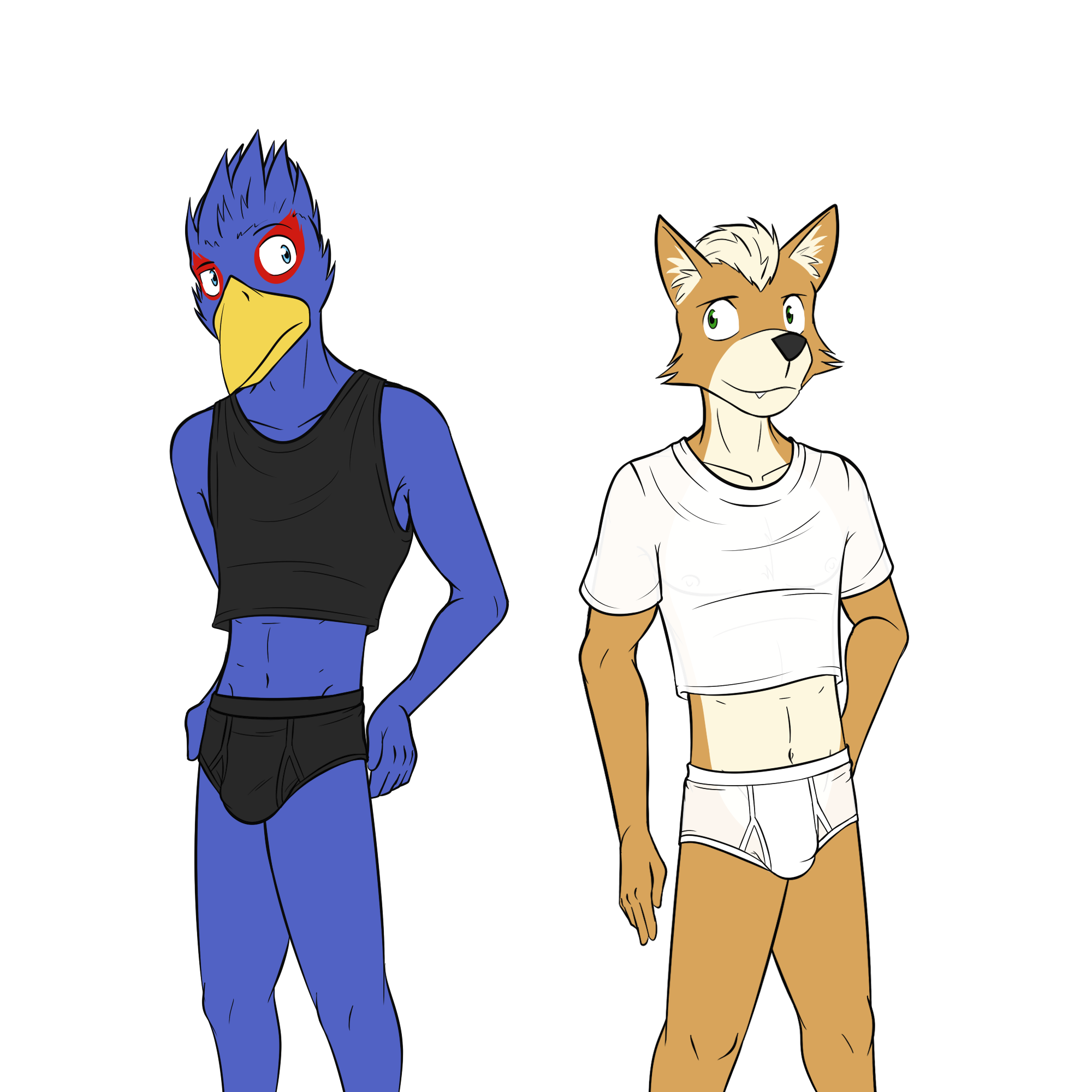 The Big ImageBoard (TBIB) - anthro avian bird black shirt black underwear briefs bulge canine ...