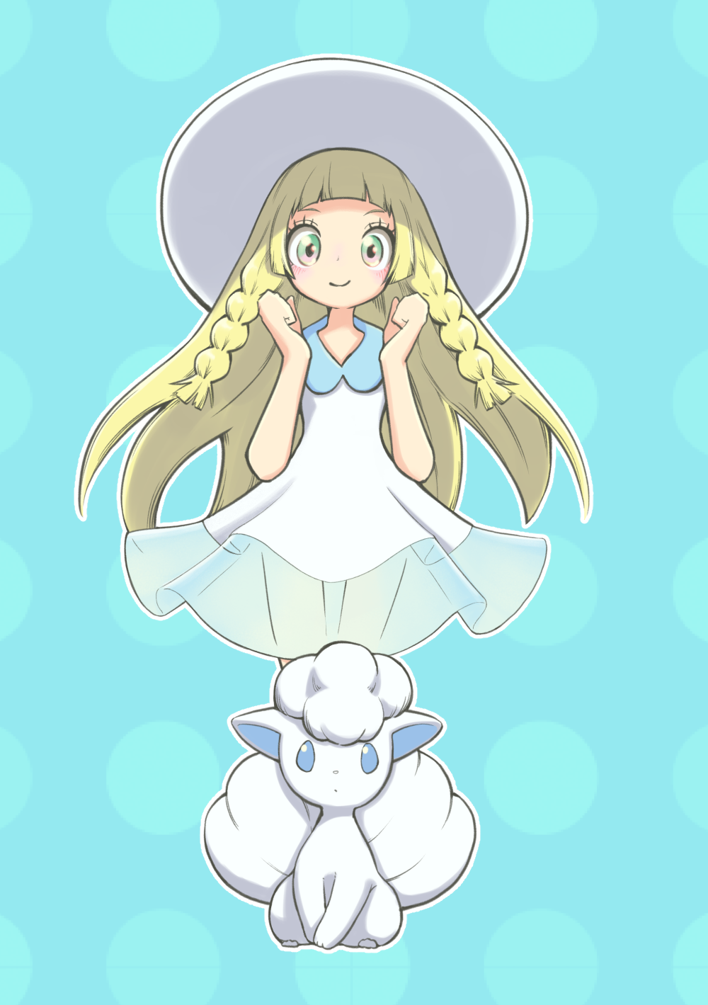 The Big ImageBoard (TBIB) - 1girl alolan vulpix blonde hair blue ...