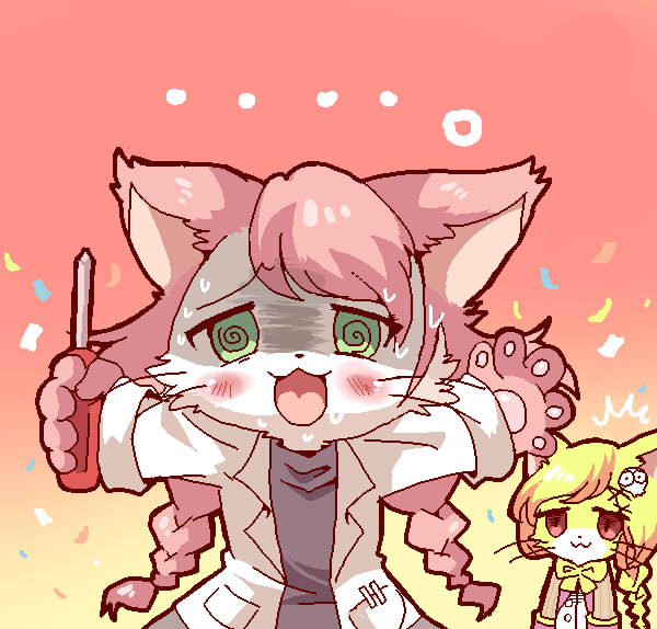 The Big Imageboard Tbib 2girls Artist Request Blonde Hair Cat Cat