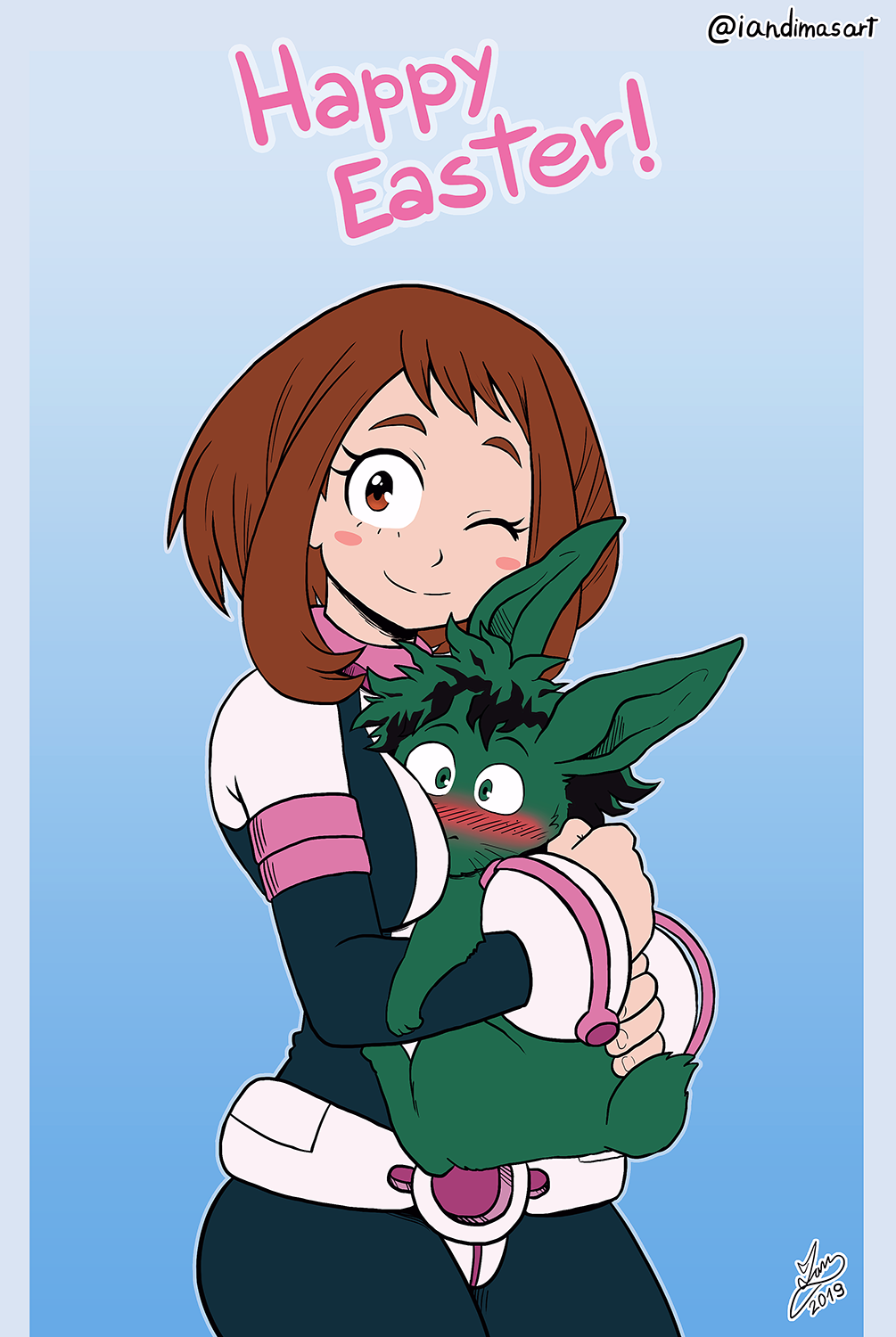 The Big ImageBoard (TBIB) - 2019 5 fingers alternate species artist name blue background blush ...