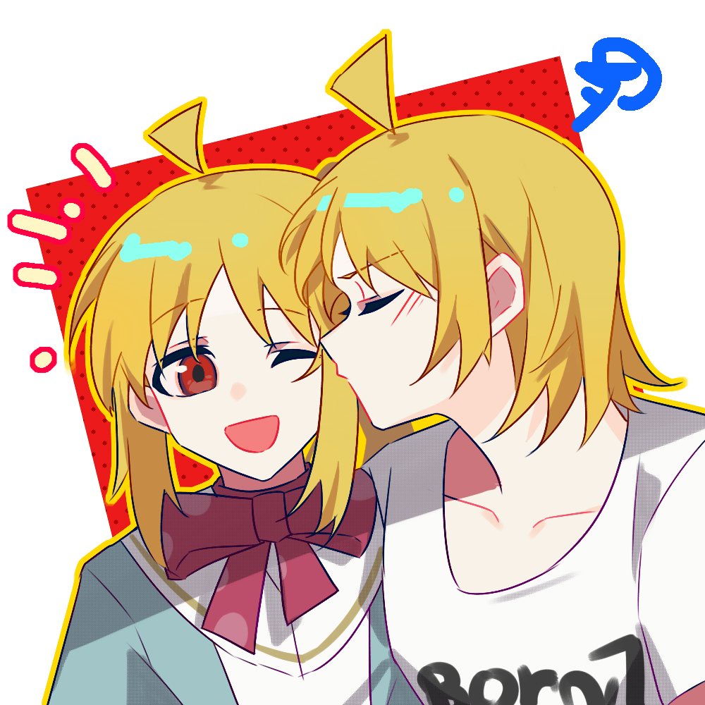 The Big ImageBoard (TBIB) - 2girls ahoge blonde hair bocchi the rock! bow bowtie chinese ...
