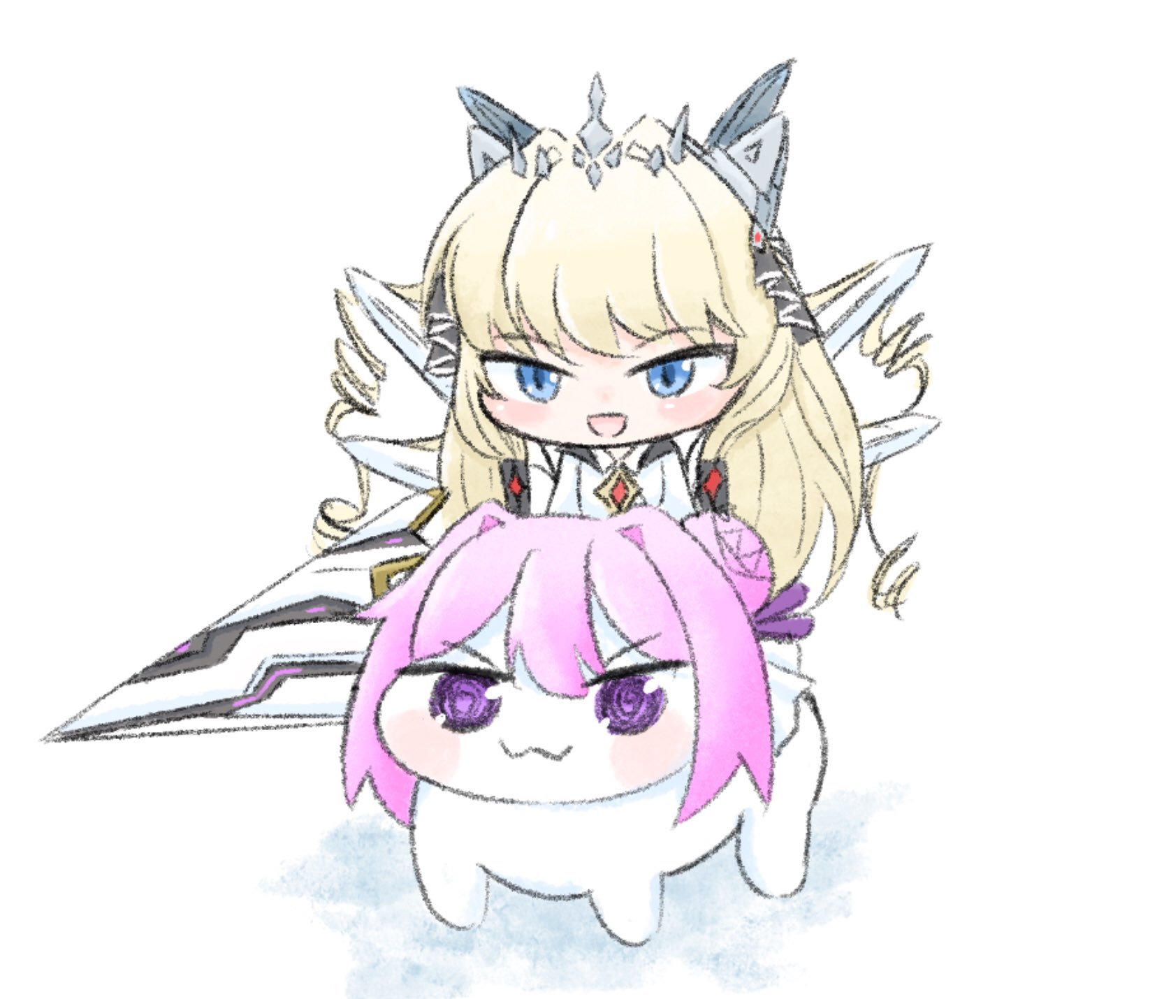 The Big ImageBoard (TBIB) - 2girls :3 blonde hair blue eyes blush chibi ...