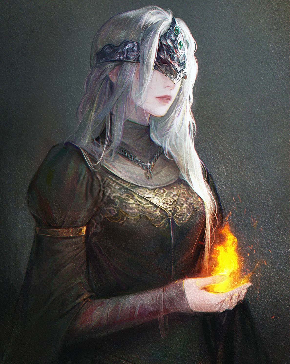 The Big ImageBoard (TBIB) - 1girl bandaged arm bandages black cape black dress cape commentary ...