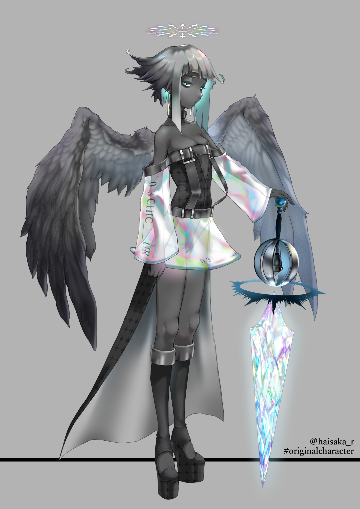 The Big ImageBoard (TBIB) - 1girl black footwear black leotard black shirt black skin black ...