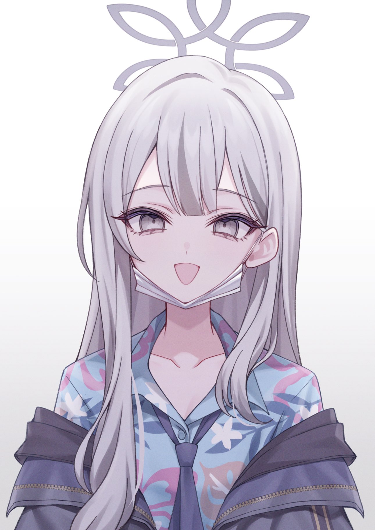 The Big ImageBoard (TBIB) - 1girl black necktie blue archive blue shirt collared shirt grey eyes ...