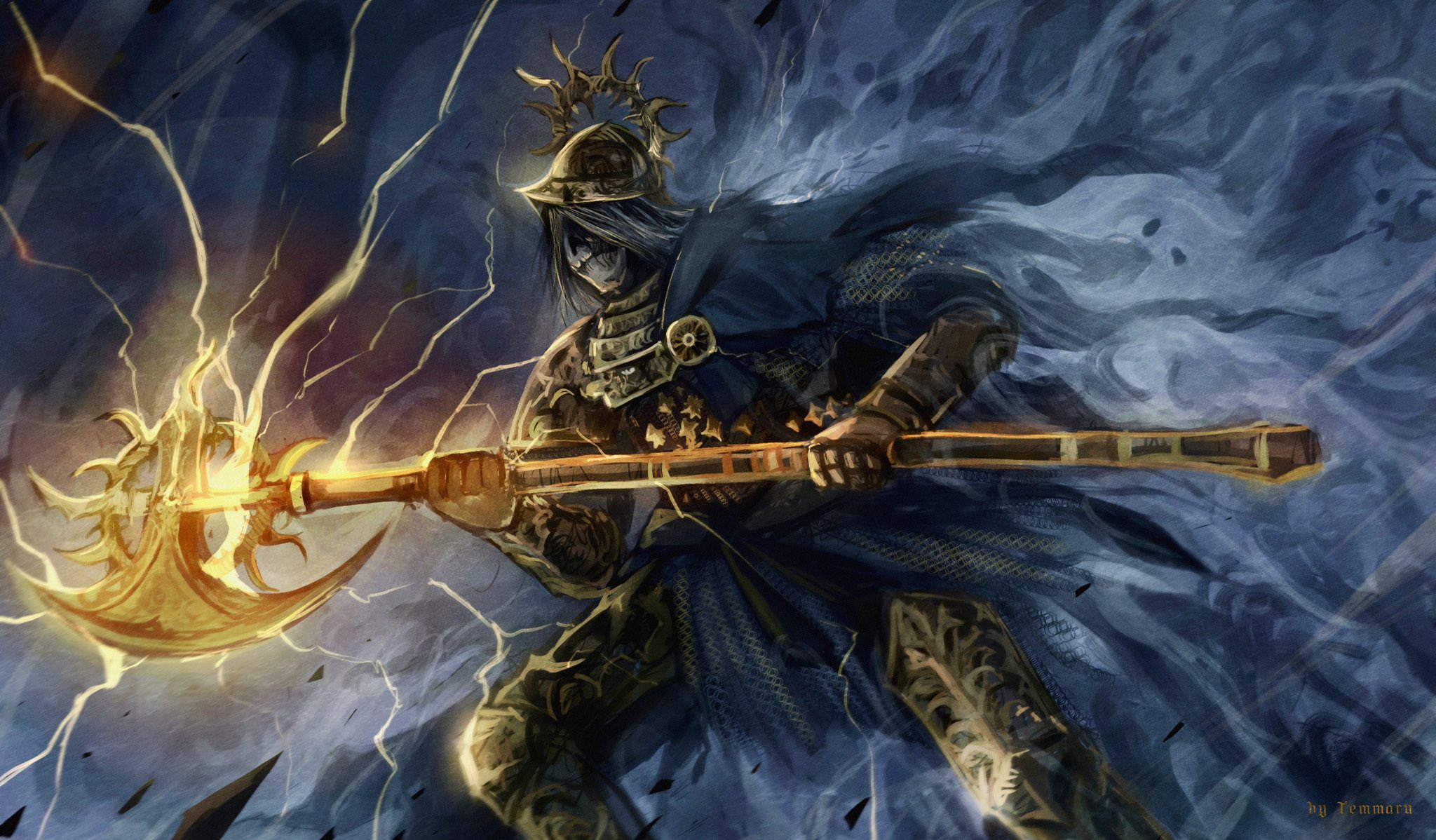 The Big ImageBoard (TBIB) - 1boy armor aura black armor black hair ...