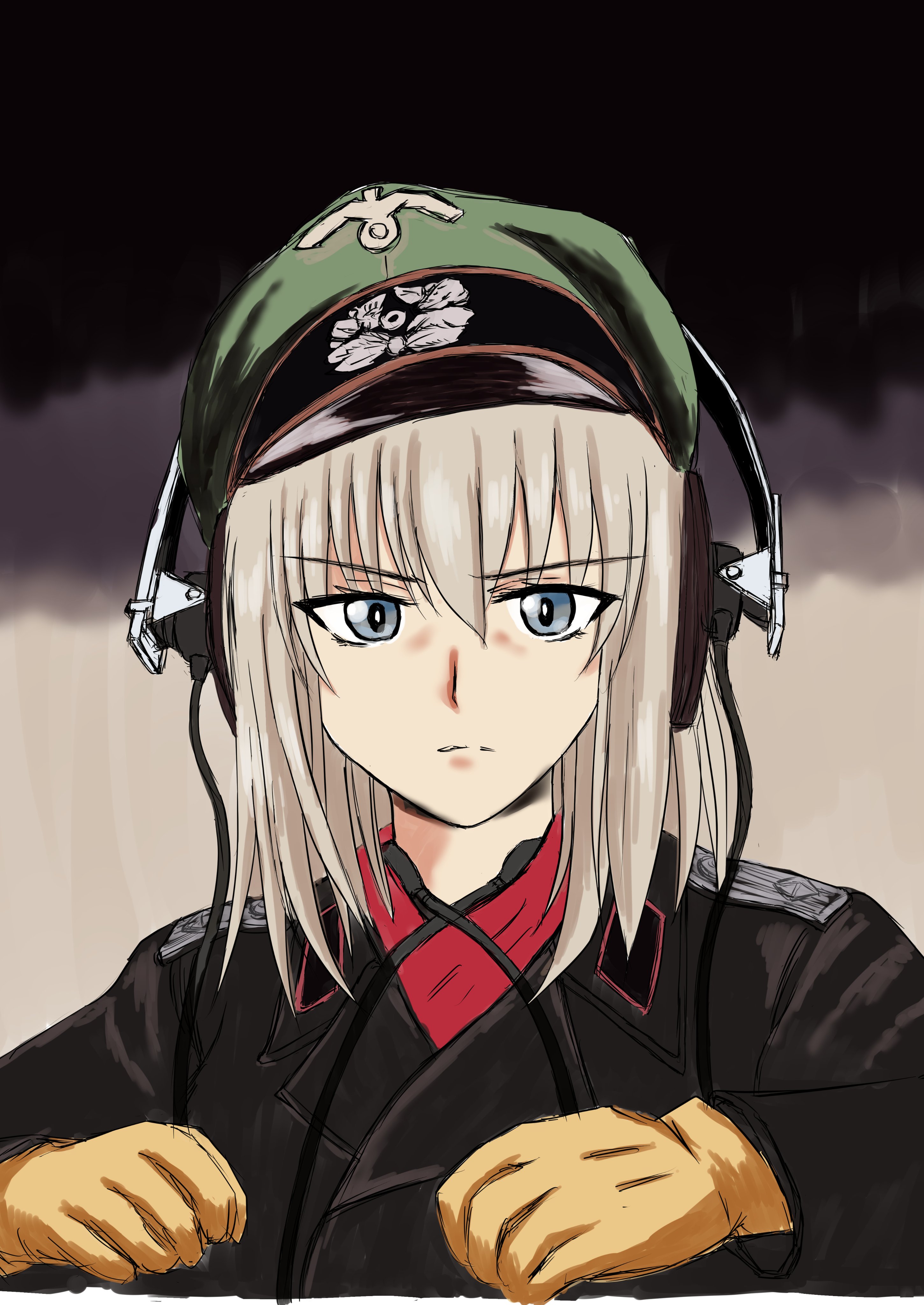 The Big ImageBoard (TBIB) - 1girl absurdres black jacket black sky blue ...