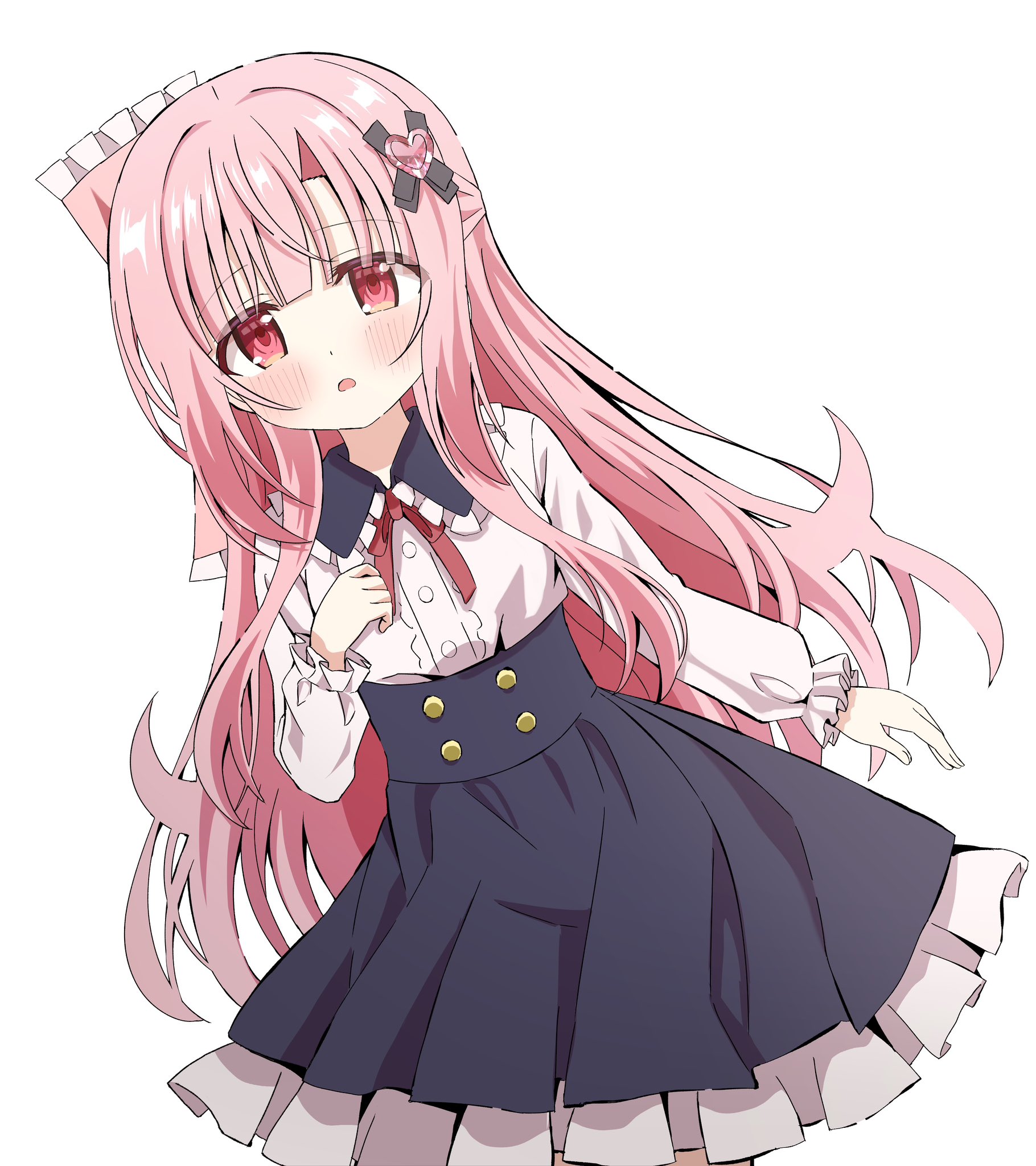 The Big ImageBoard (TBIB) - 1girl artina black skirt blush frilled shirt frilled shirt collar ...