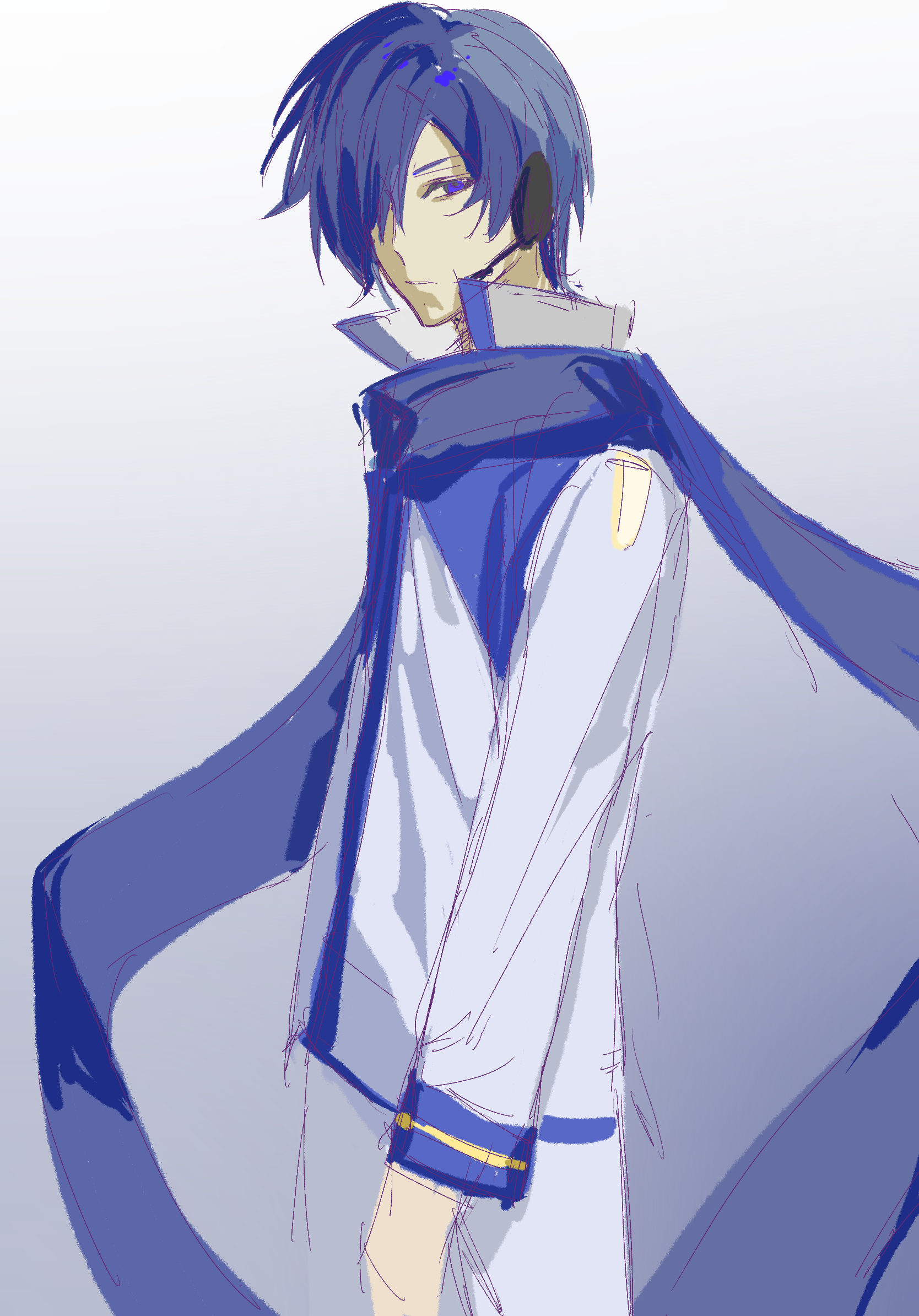 The Big ImageBoard (TBIB) - 1boy blue eyes blue hair blue scarf chinese ...