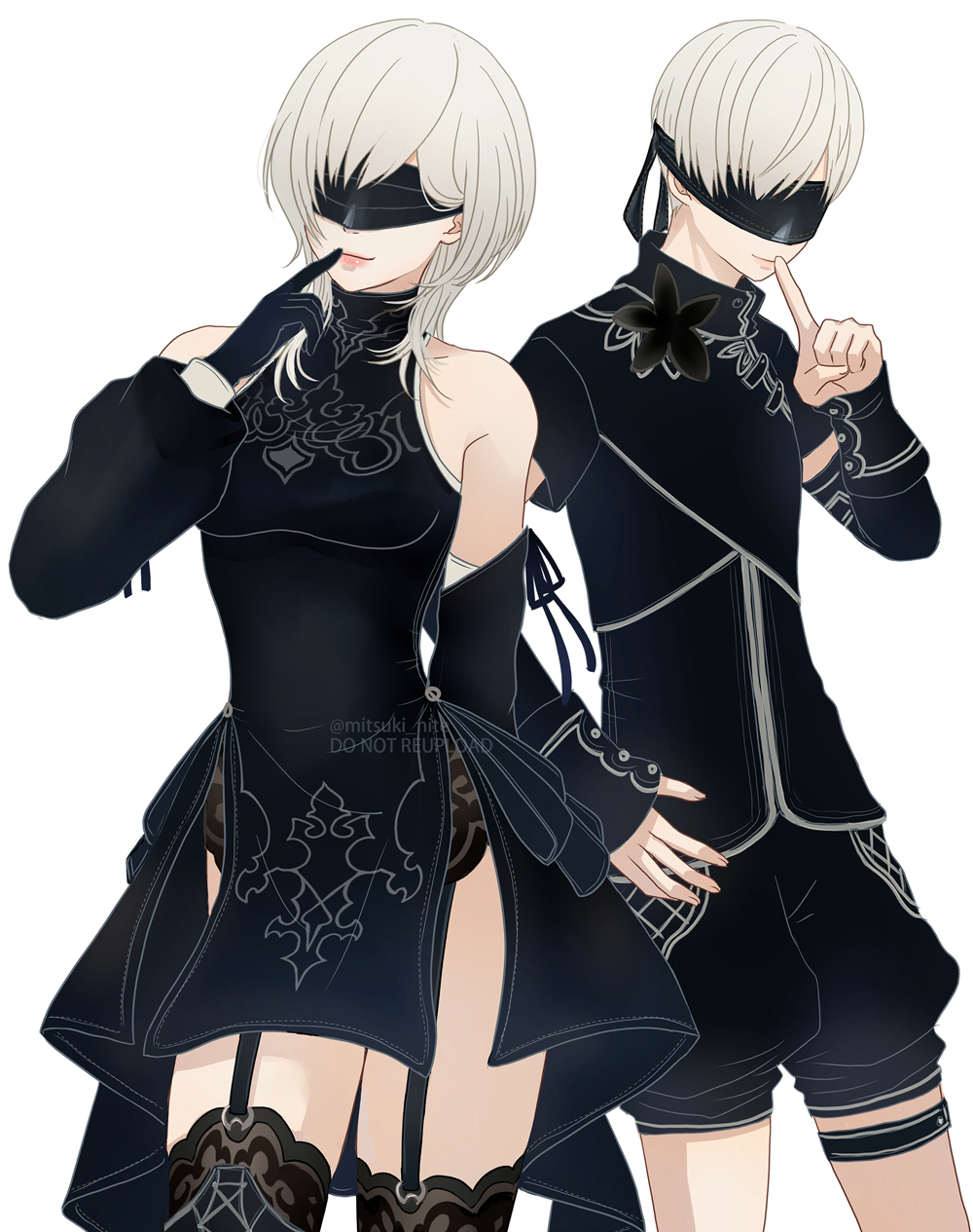 The Big ImageBoard (TBIB) - 10h (nier reincarnation) 1boy 1girl 9s (nier:automata) black ...