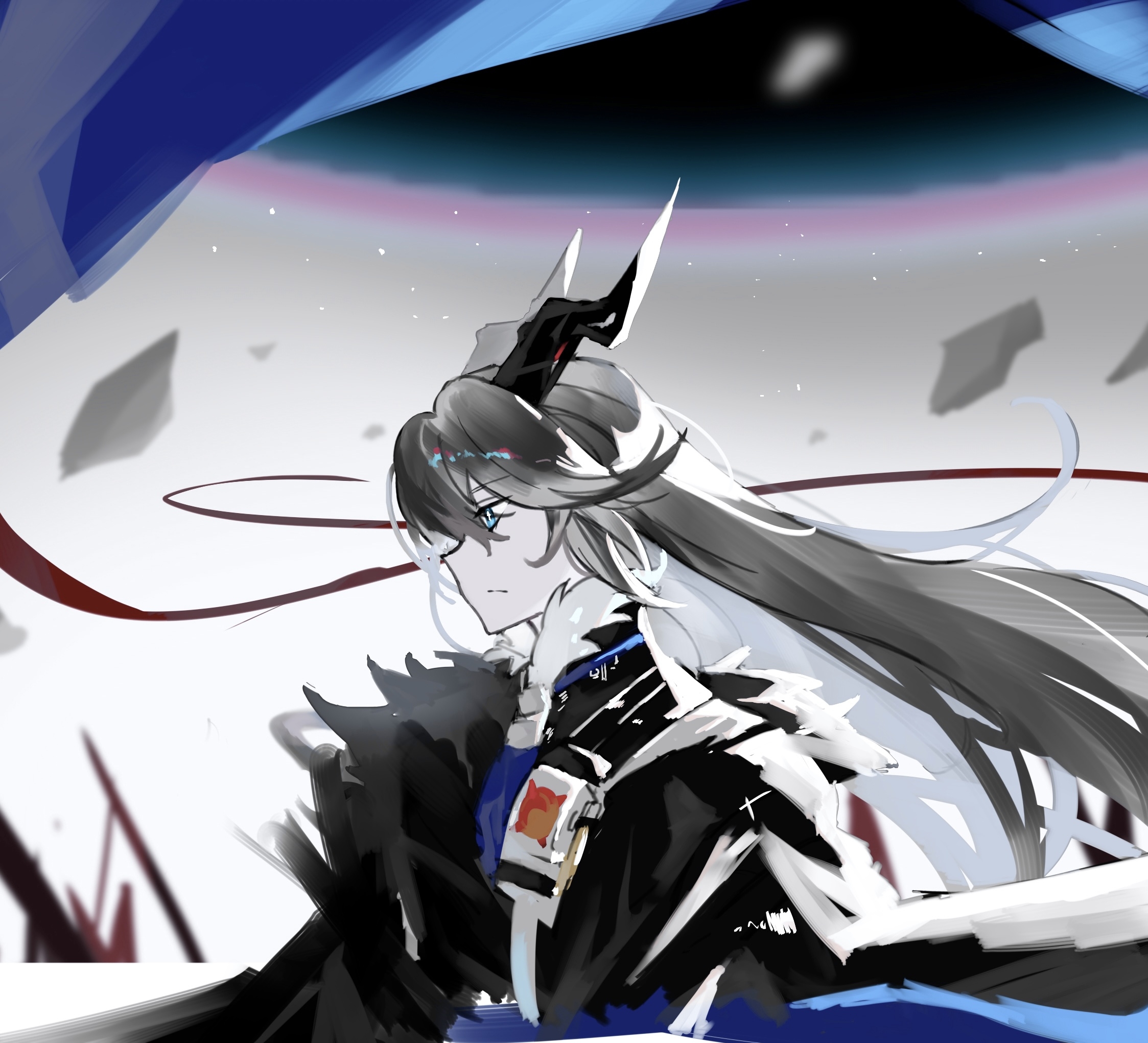 The Big ImageBoard (TBIB) - 1girl black coat blue eyes coat fur-trimmed ...