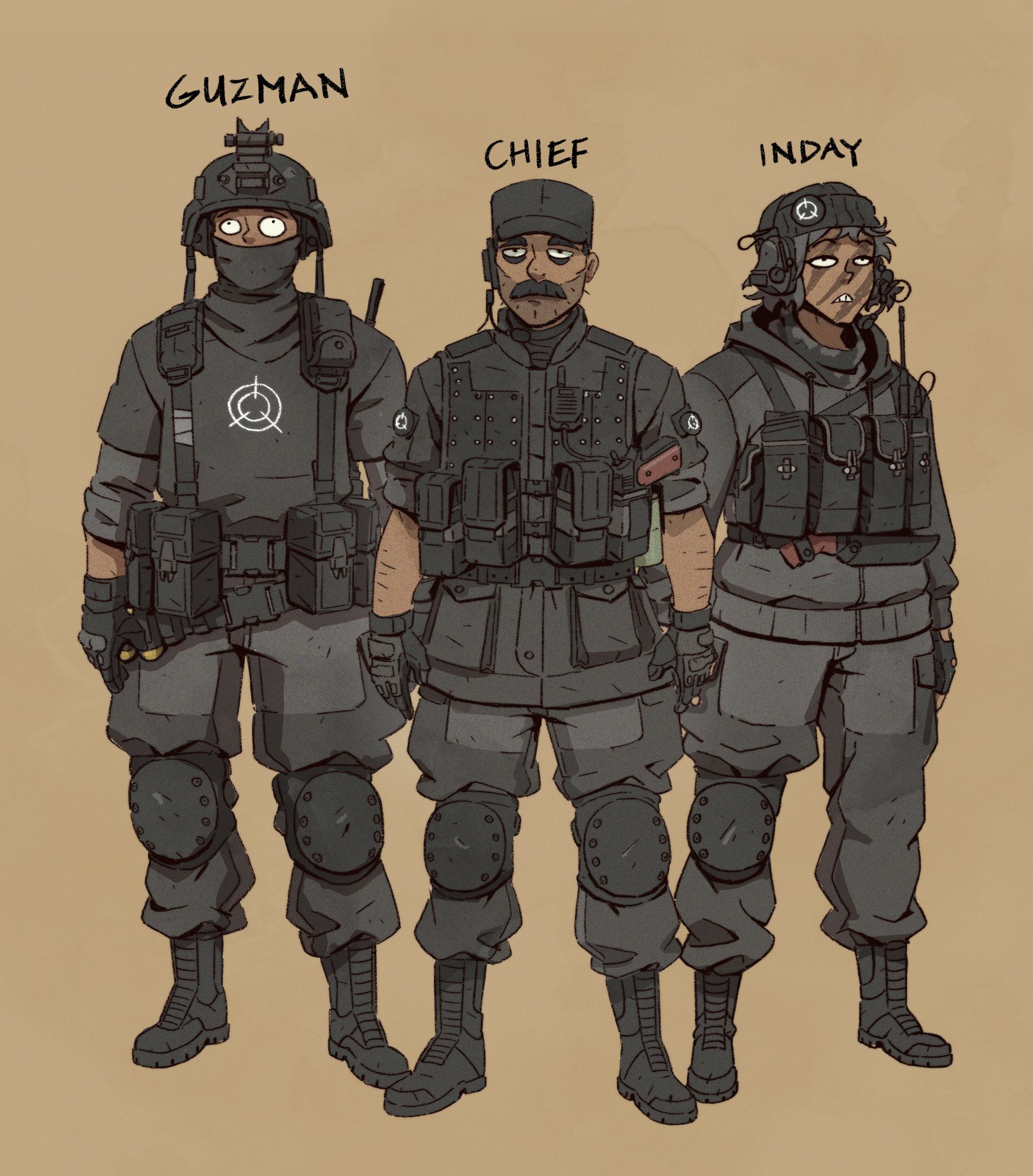 The Big ImageBoard (TBIB) - 1girl 2boys ammunition pouch assault rifle ...