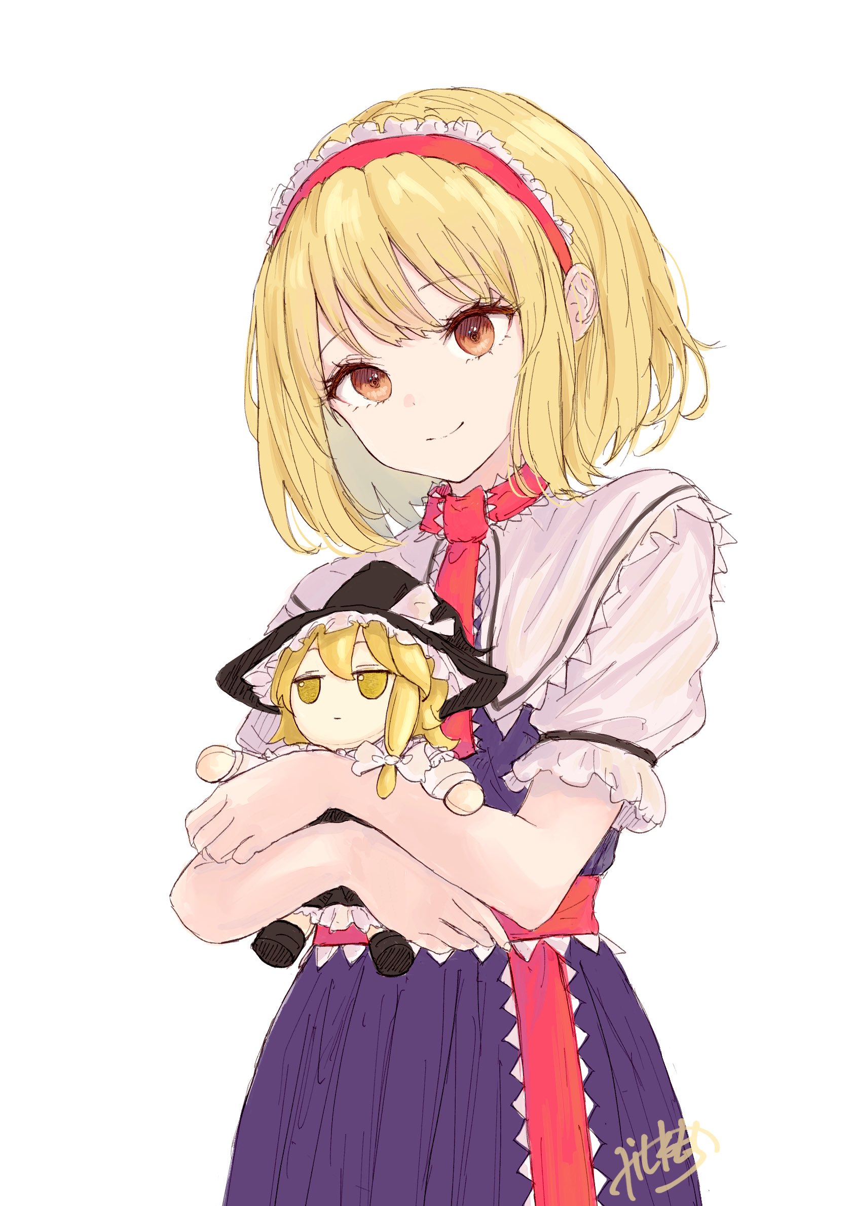 The Big ImageBoard (TBIB) - 1girl alice margatroid blonde hair blue dress brown eyes dress fumo ...