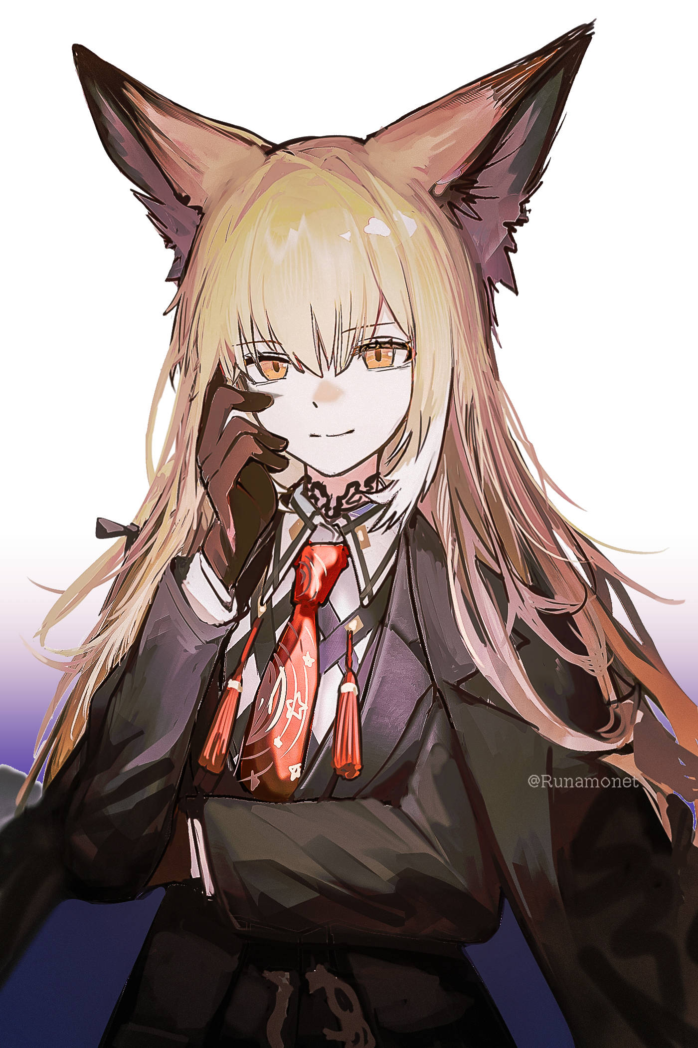 The Big ImageBoard (TBIB) - 1girl animal ears arknights black coat black jacket blonde hair ...