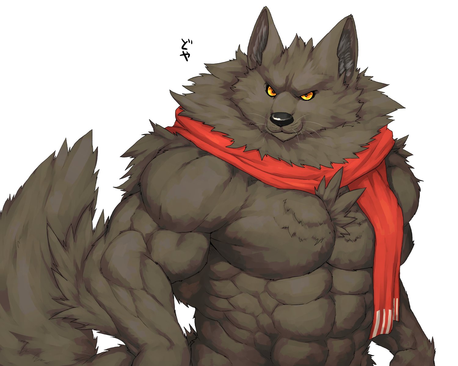 The Big ImageBoard (TBIB) - 2017 5:4 abs anthro biceps big muscles black nose canid canine canis ...