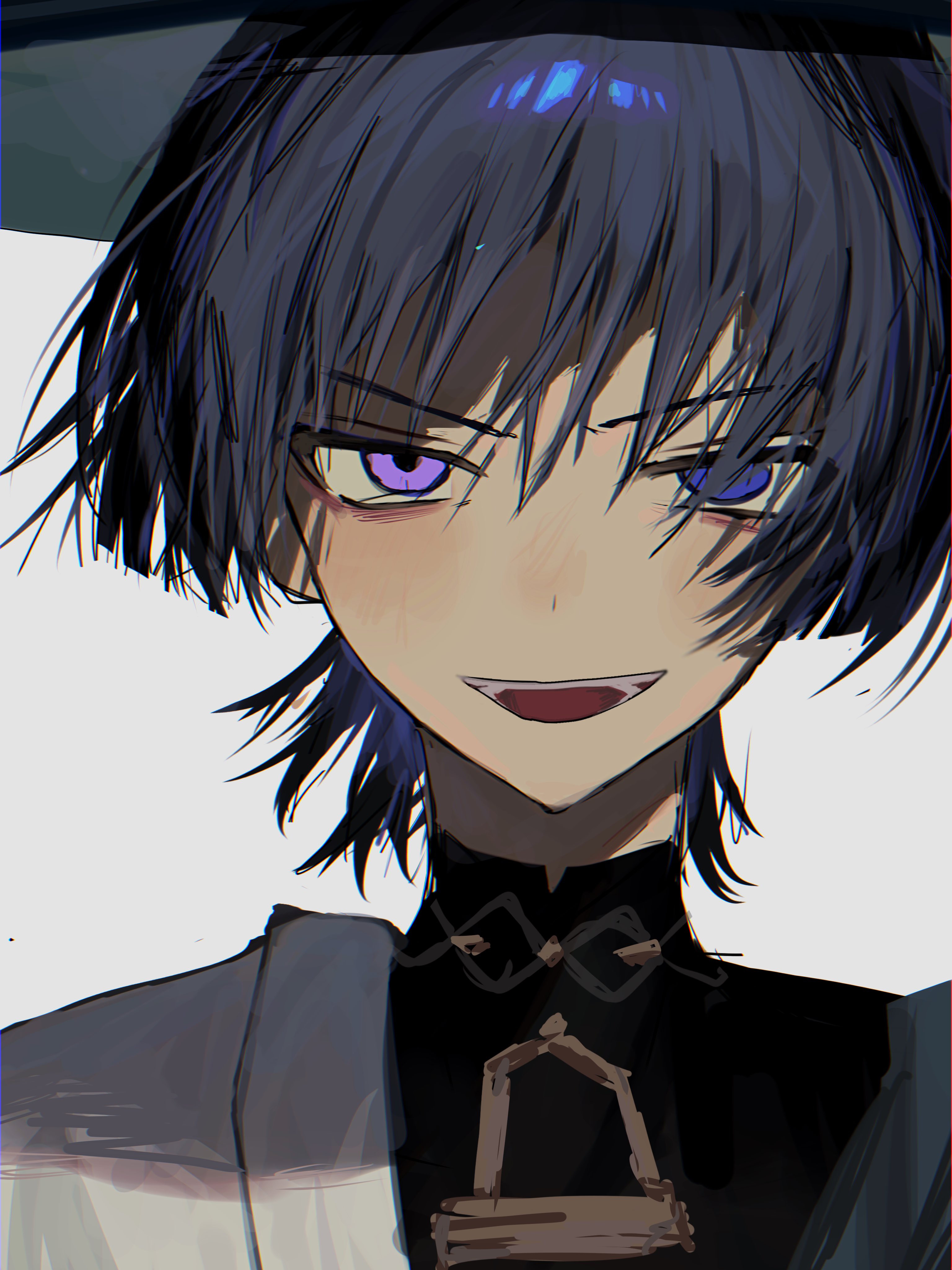 The Big ImageBoard (TBIB) - 1boy absurdres amamizu akari black bodysuit black hair blue eyes ...