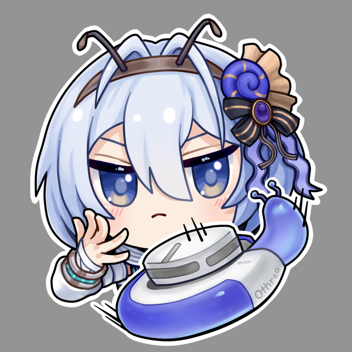 The Big ImageBoard (TBIB) - 1girl animal artist name blue eyes blue hair blush brown hairband ...