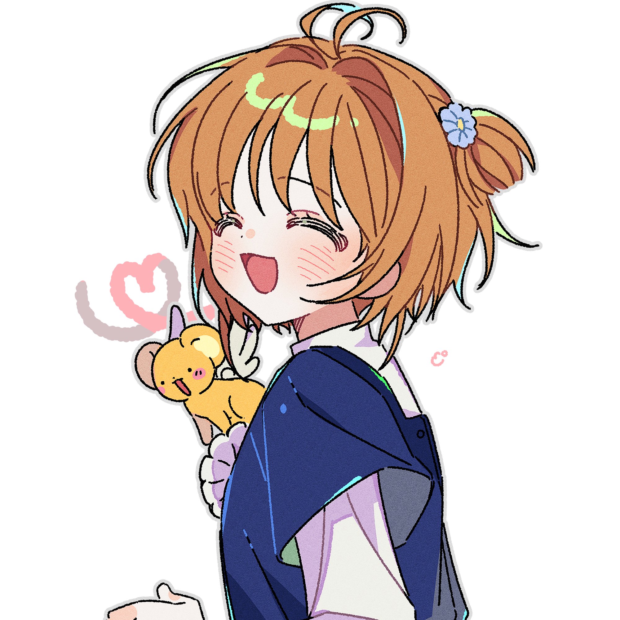 The Big ImageBoard (TBIB) - 1girl antenna hair blue shirt brown hair cardcaptor sakura closed ...