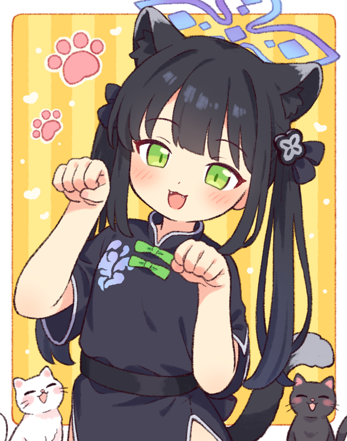 The Big ImageBoard (TBIB) - 1girl aged down animal ear fluff animal ears black dress black hair ...