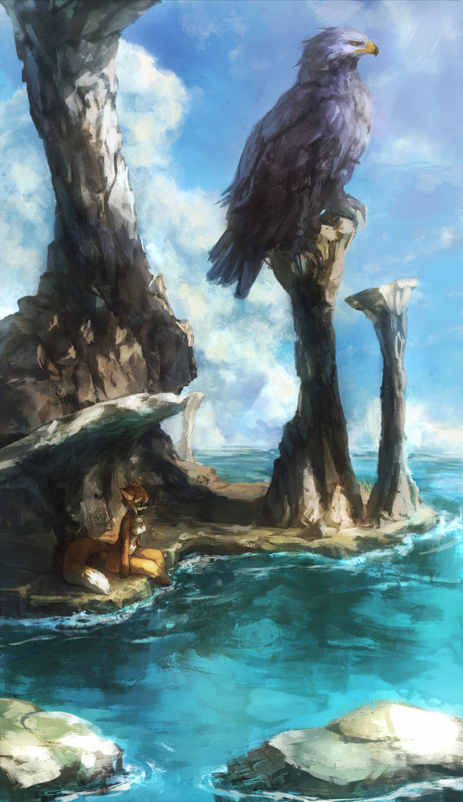 The Big ImageBoard (TBIB) - accipitrid accipitriform ambiguous gender anthro avian bird blonde ...