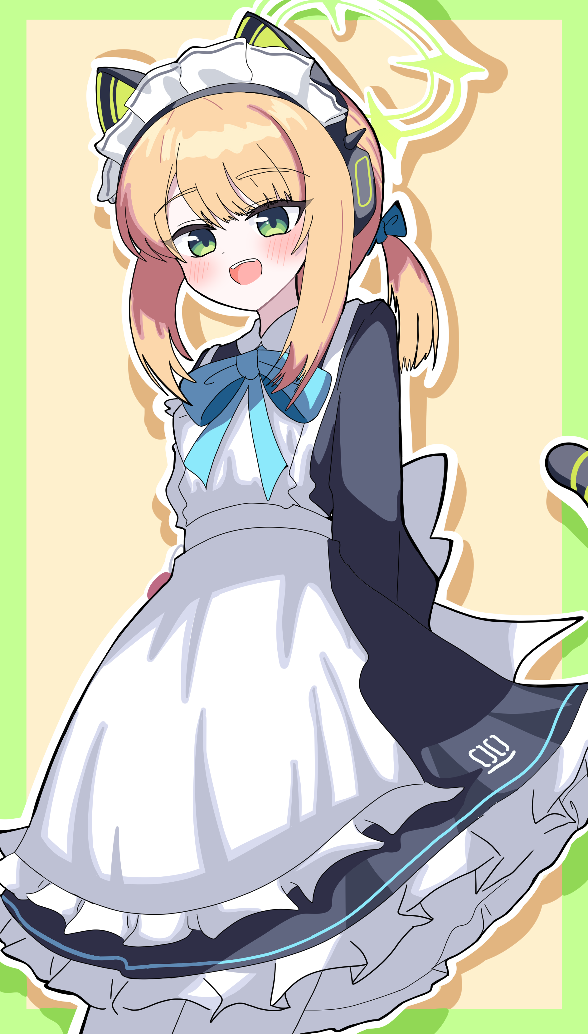 The Big ImageBoard (TBIB) - 1girl absurdres animal ear headphones animal ears apron blonde hair ...